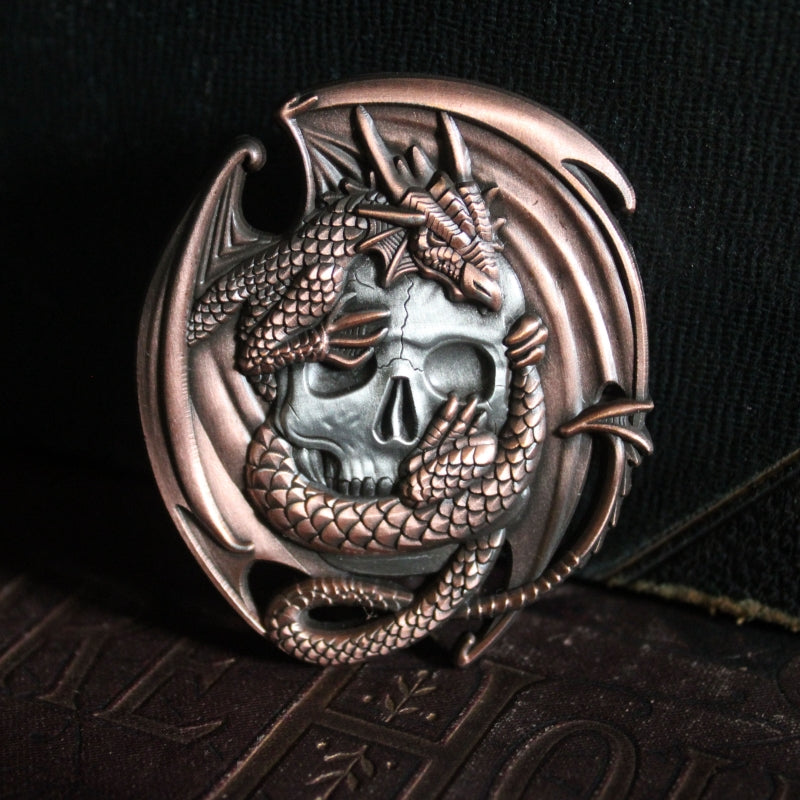 Skull Embrace Sculpted Pin Set by Anne Stokes – Fantasy Art Trading